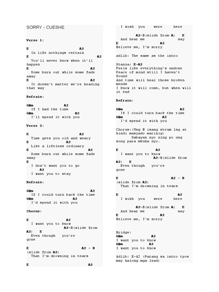 Sorry | Download Free PDF | Song Structure | Musical Forms