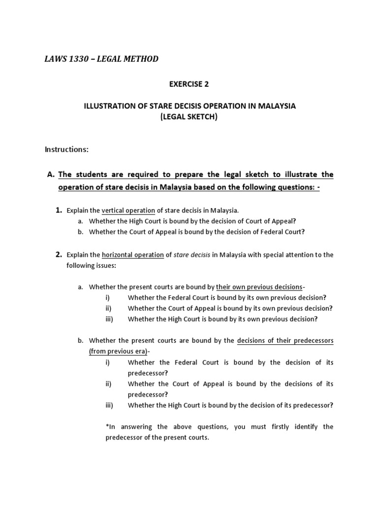 Exercise 2 Illustration of Stare Decisis 2023 | PDF | Court Of Appeal Of Singapore | Precedent