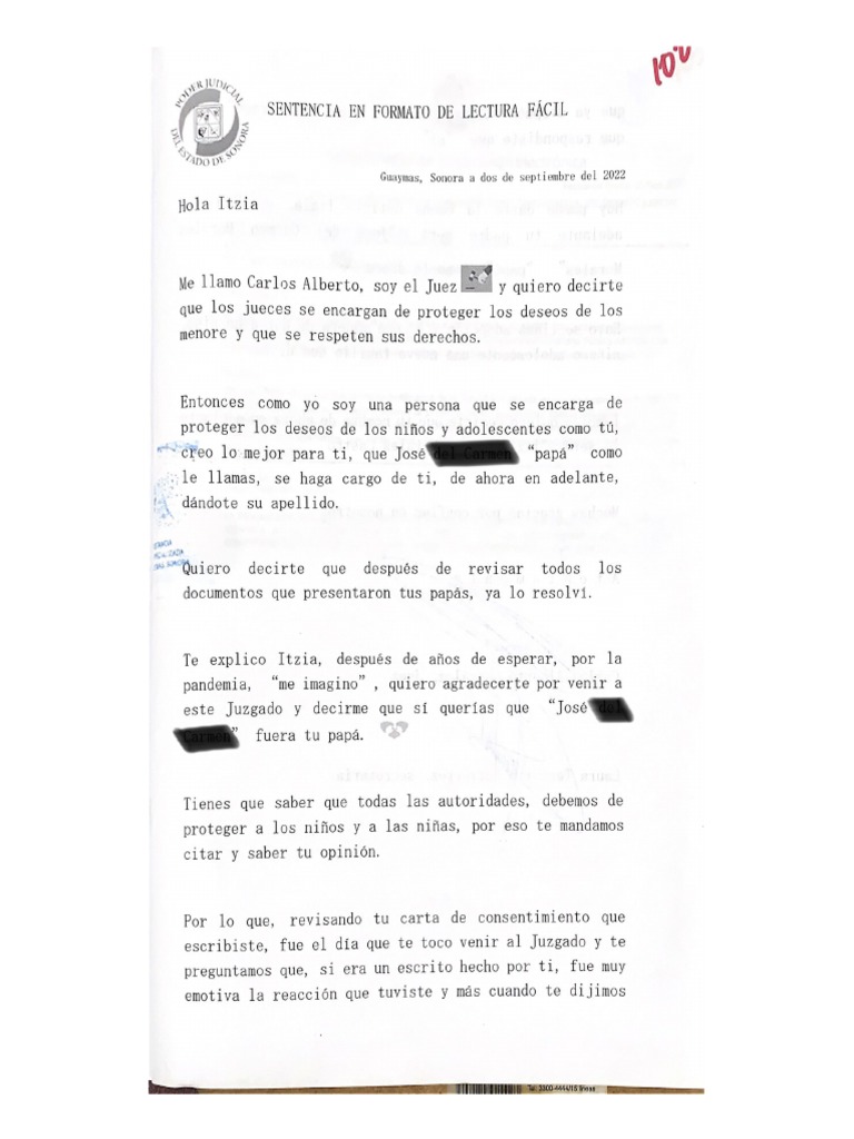 Sentencia en Formato de Lectura Fácil | PDF