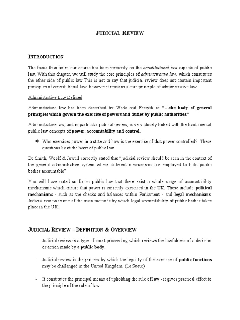 Judicial Review | PDF | Standing (Law) | Public Law
