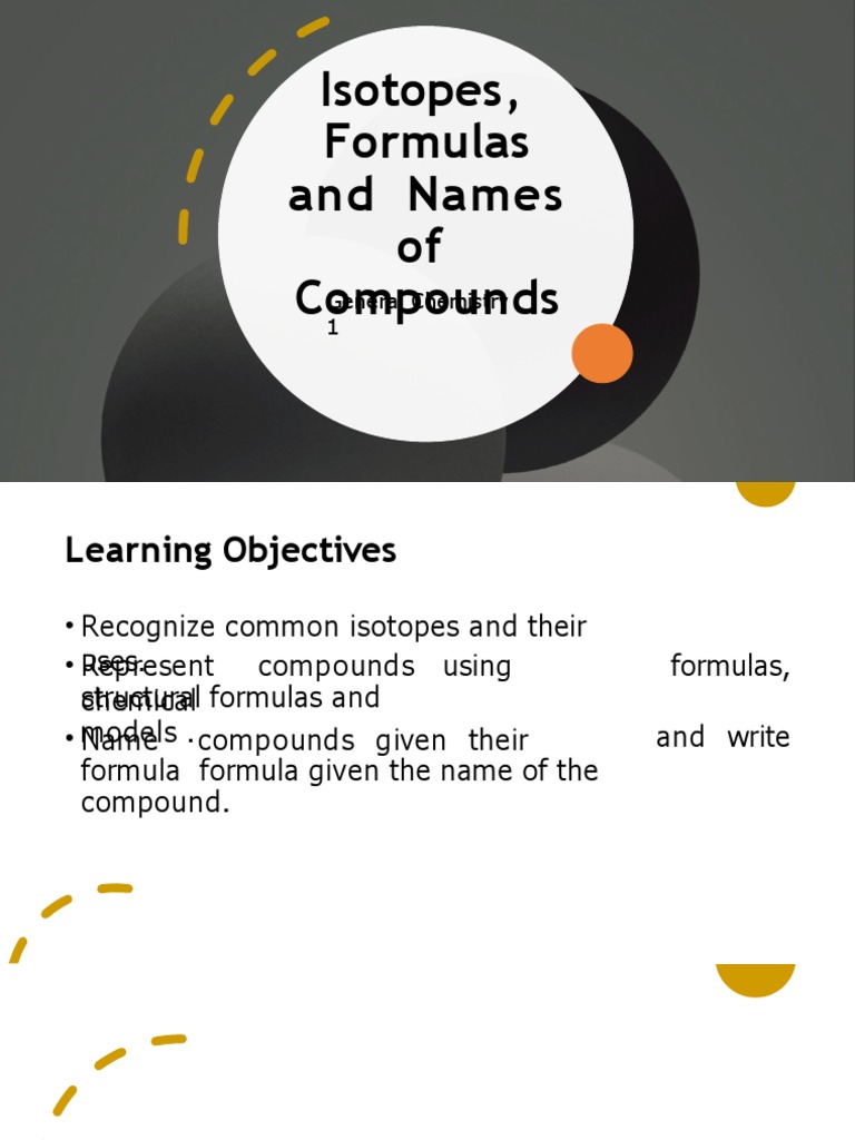 Week 2 Isotopes Formulas and Names of Compounds | PDF | Chemical ...