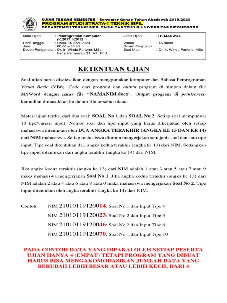 Ketentuan Ujian: Visual Basic (VB6) - Code Dari Program Dan Output Program Di Simpan Dalam File ...