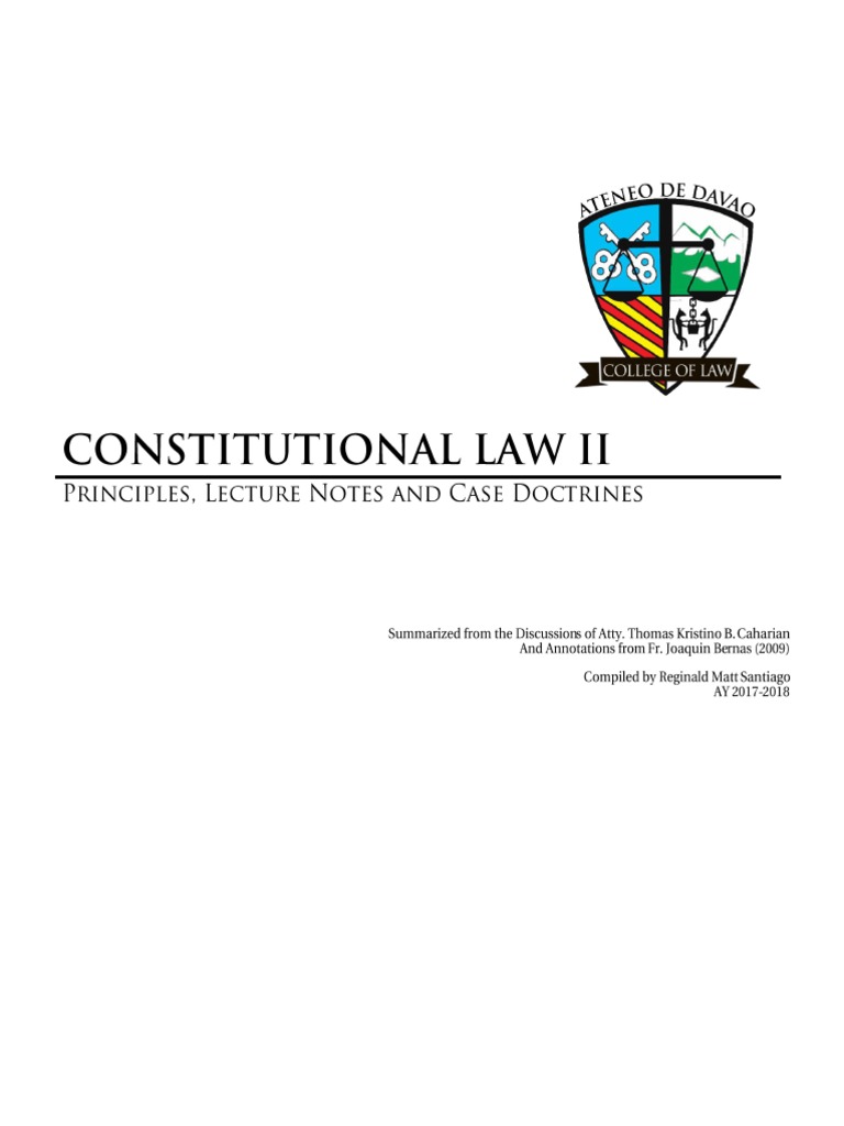 Constitutional Law II Reviewer - ADDU (2017) | PDF | Eminent Domain | Due Process