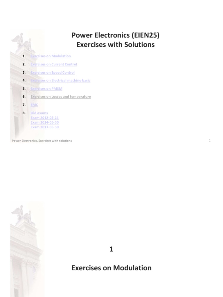 Power Electronics exercises solutions guide | PDF | Power Electronics | Computer Engineering