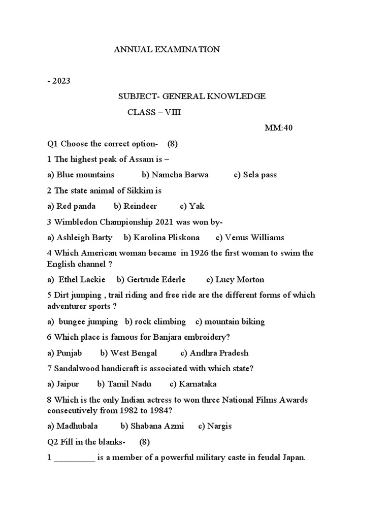 GK Class 8 Hema | PDF | Young Adult