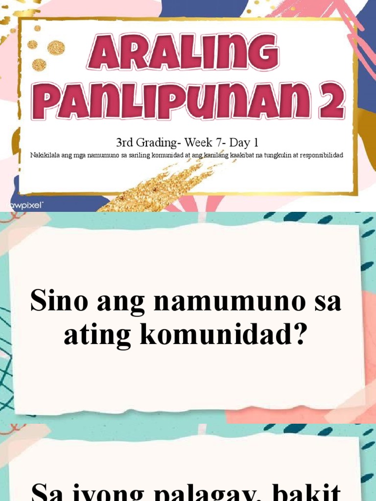 3rd Grading-Week 7 - Day 1 | PDF