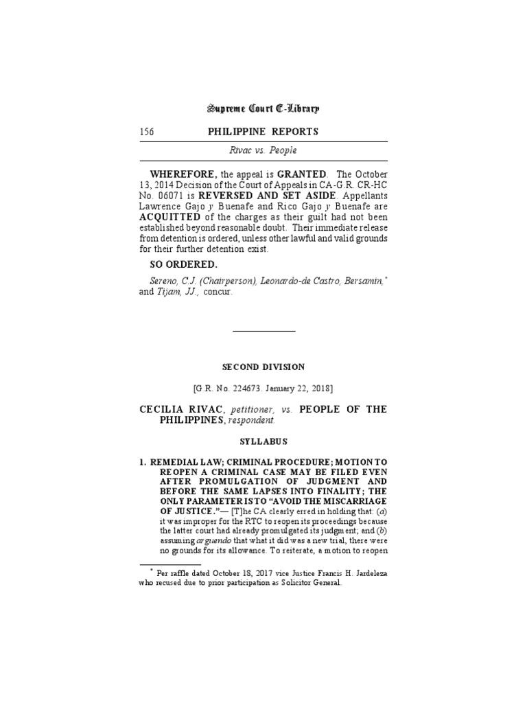 Rivac V People | Download Free PDF | Judgment (Law) | Affidavit