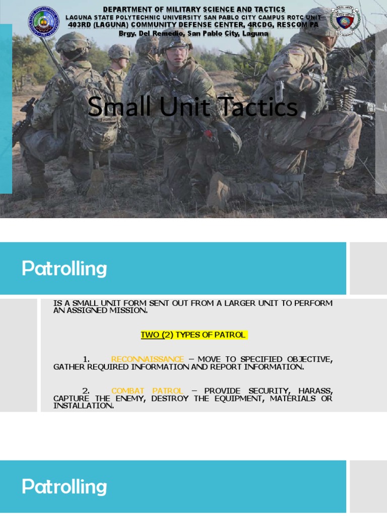 Small Unit Tactics: Laguna State Polytechnic University San Pablo City ...