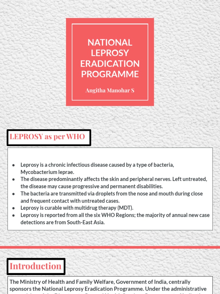 National Leprosy Eradication Programme | PDF | Leprosy | Diseases And Disorders