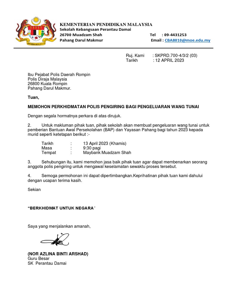 Kementerian Pendidikan Malaysia Sekolah Kebangsaan Perantau Damai 26700 ...