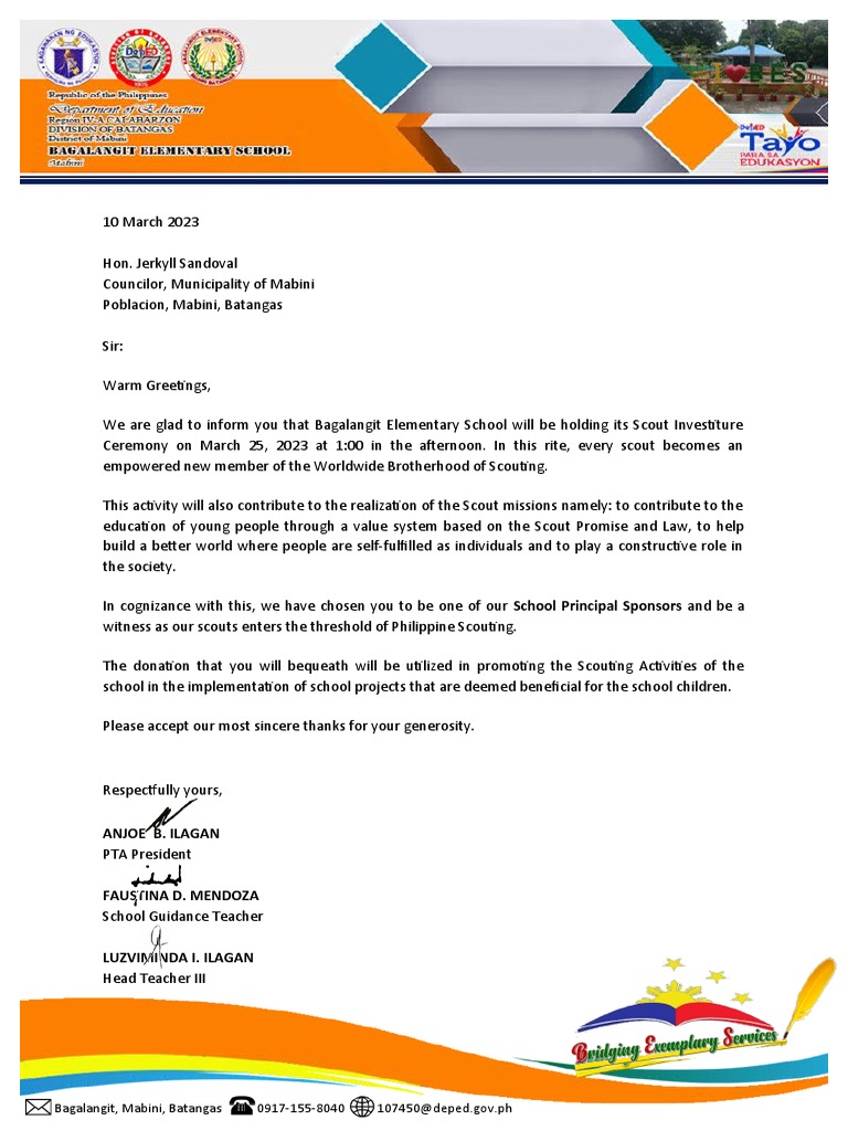 Invitation to Scout Investiture Ceremony | PDF