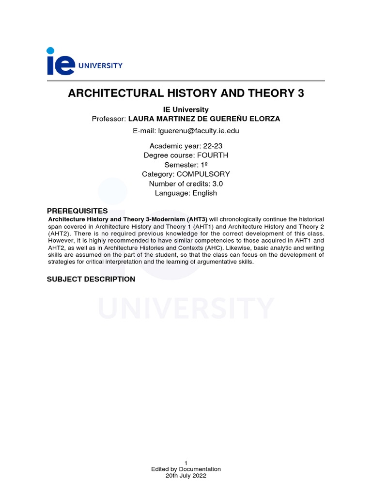 Architectural History and Theory 3 | PDF | Lecture | Theory