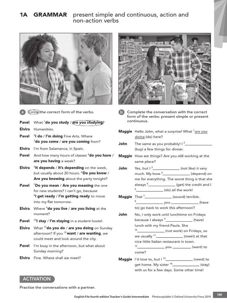 B1 - Grammar - Exercise - 1A | PDF | Linguistics