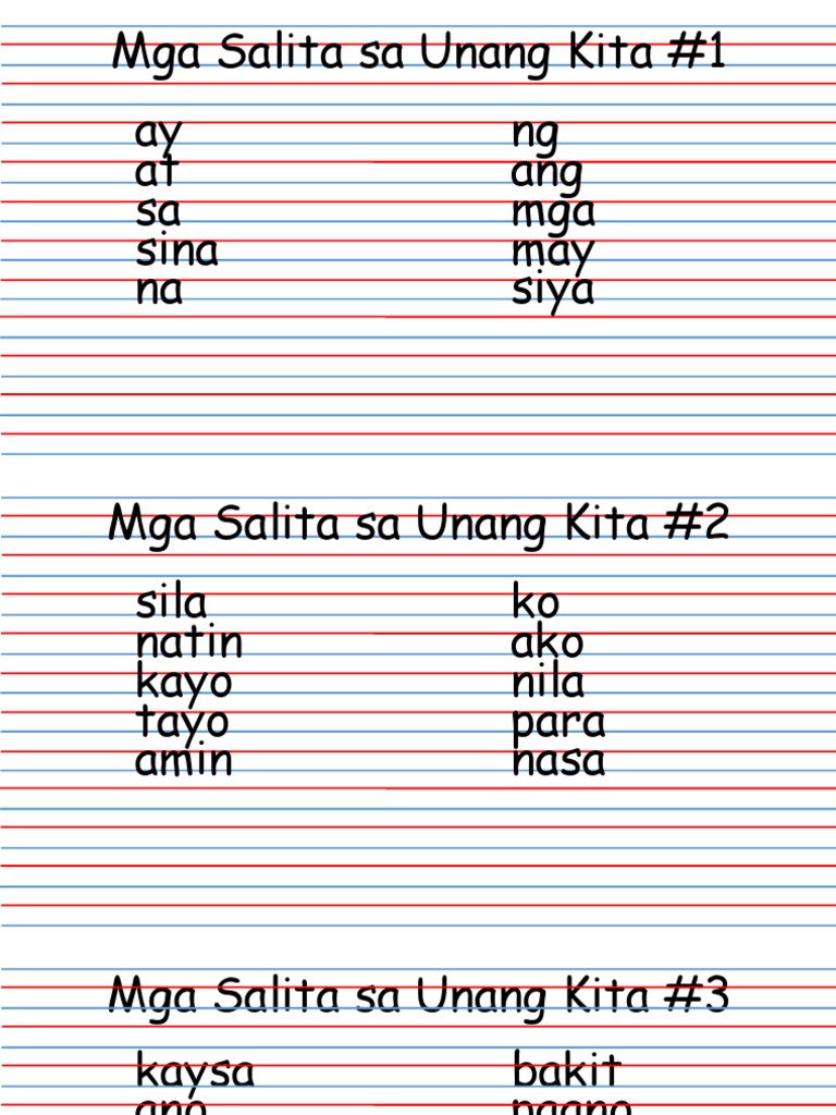 Board - TAGALOG WORDS | PDF