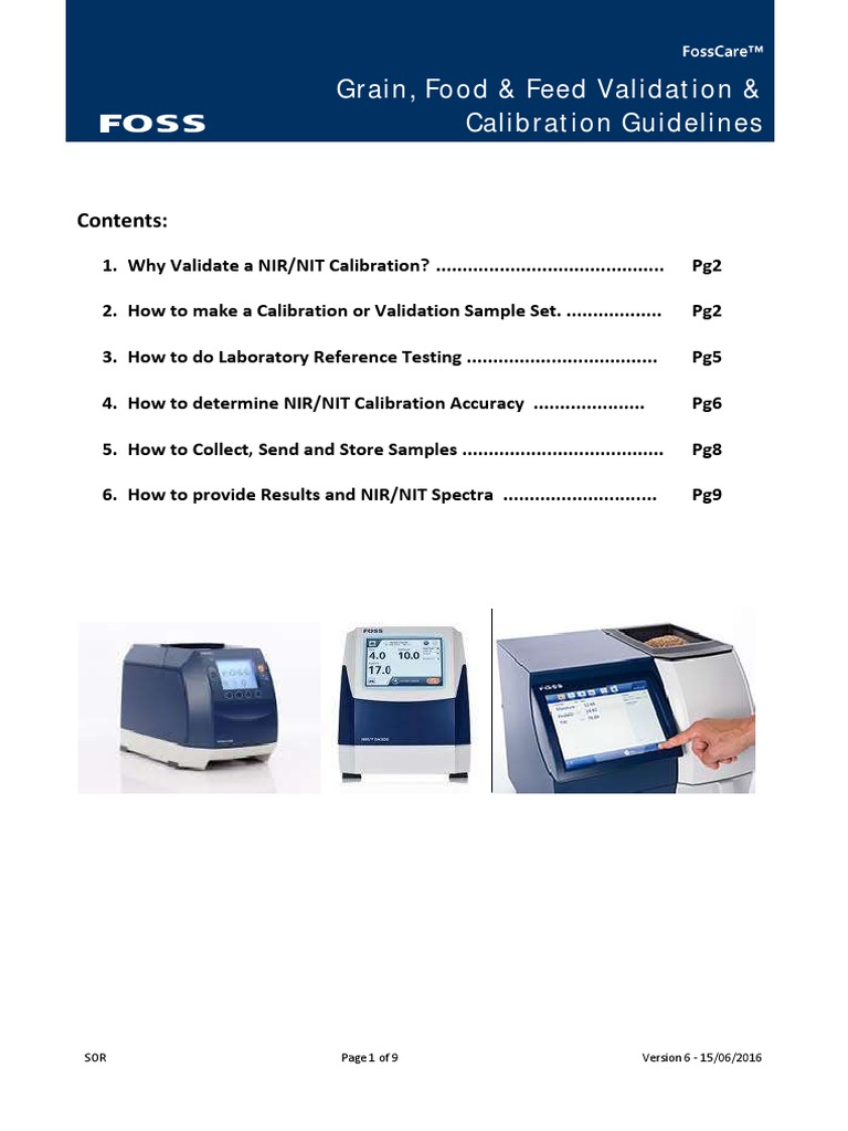 Food, Grain and Feed Validation and Calibration Guidelines - V6 | PDF | Calibration | Sampling ...