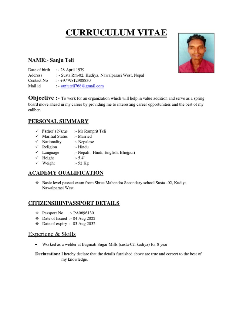 Sanju Teli CV | PDF