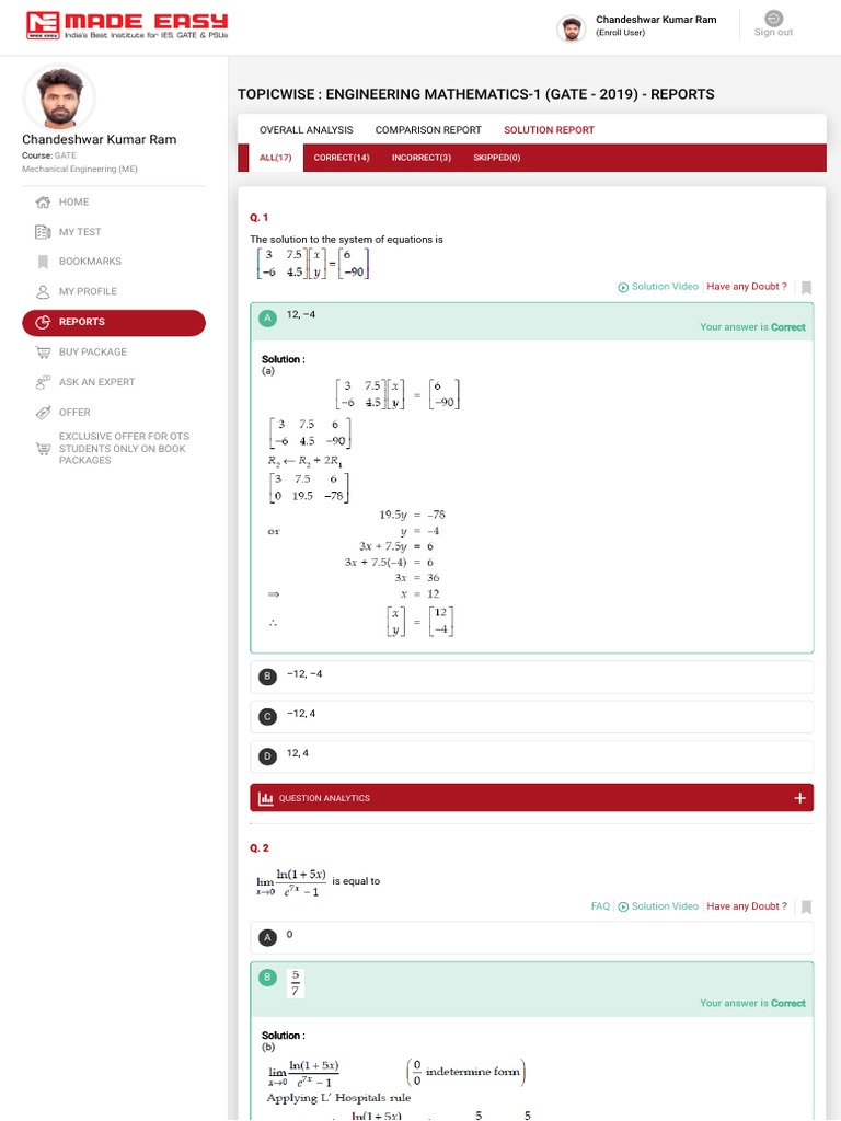 Engineering Mathematics-1 | PDF | Matrix (Mathematics) | Algebra