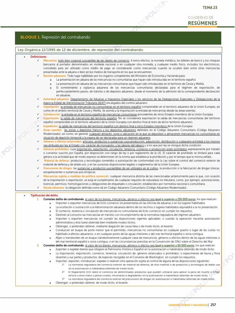 TEMA 23 3a Ed | PDF | aduana | Contrabando