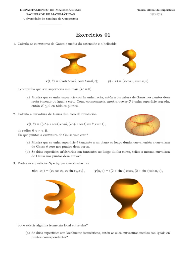 Exercicios 01: Departamento de Matem Aticas | PDF