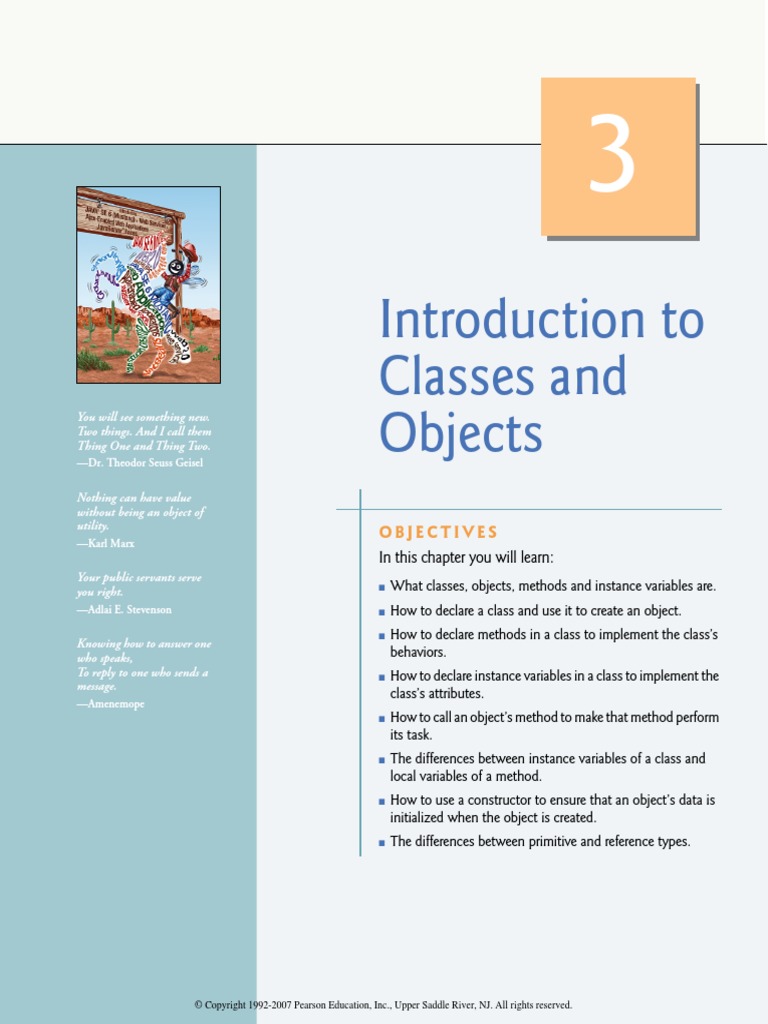 Introduction To Classes and Objects: Objectives | PDF | Method (Computer Programming) | Class ...