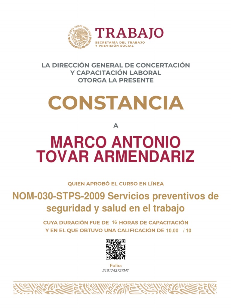 Nom 030 STPS 2009 | PDF