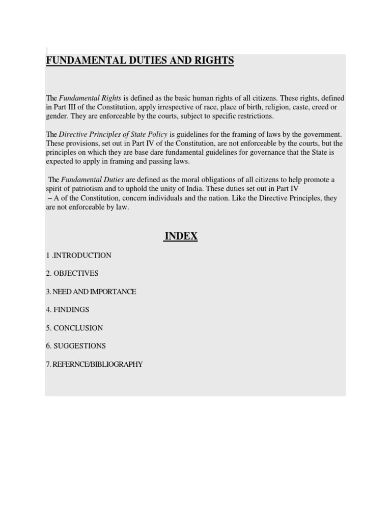 Overview of Fundamental Rights and Duties | PDF | Government ...
