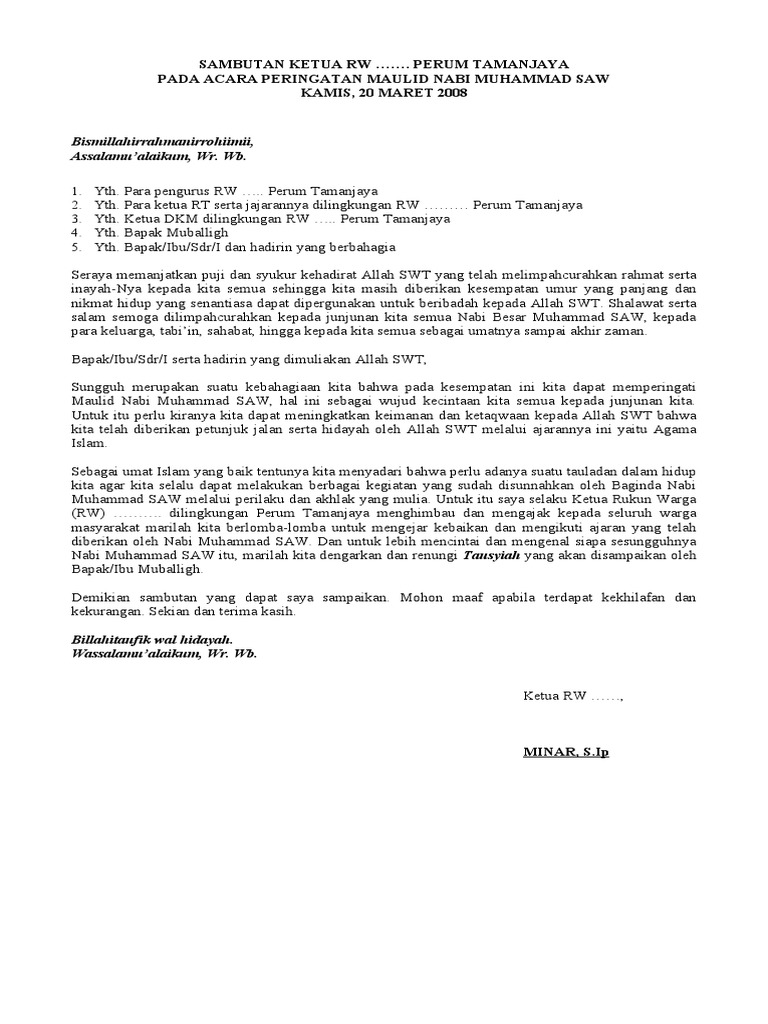 Sambutan Muludan | PDF