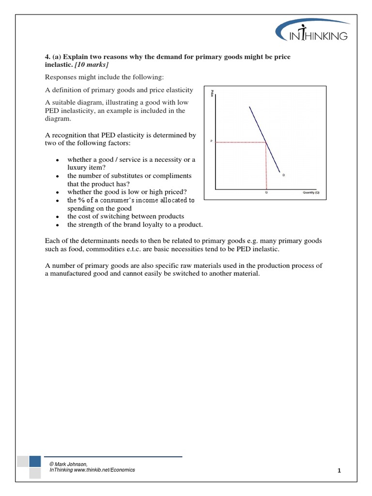 Mark Scheme Q4 Microeconomics | PDF | Elasticity (Economics) | Demand