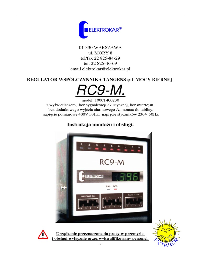 Regulator Mocy Biernej RC9-M | PDF