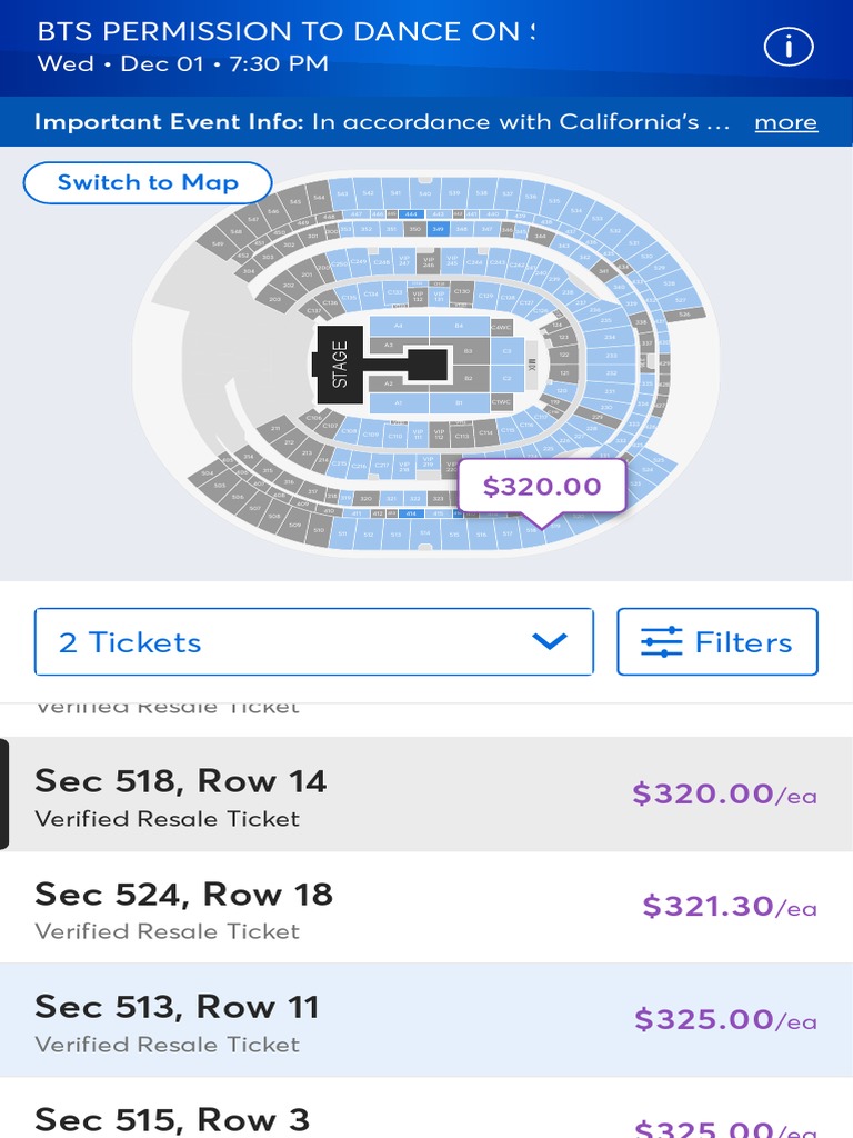 BTS PERMISSION TO DANCE ON STAGE - LA Tickets Dec 01, 2021 Inglewood ...