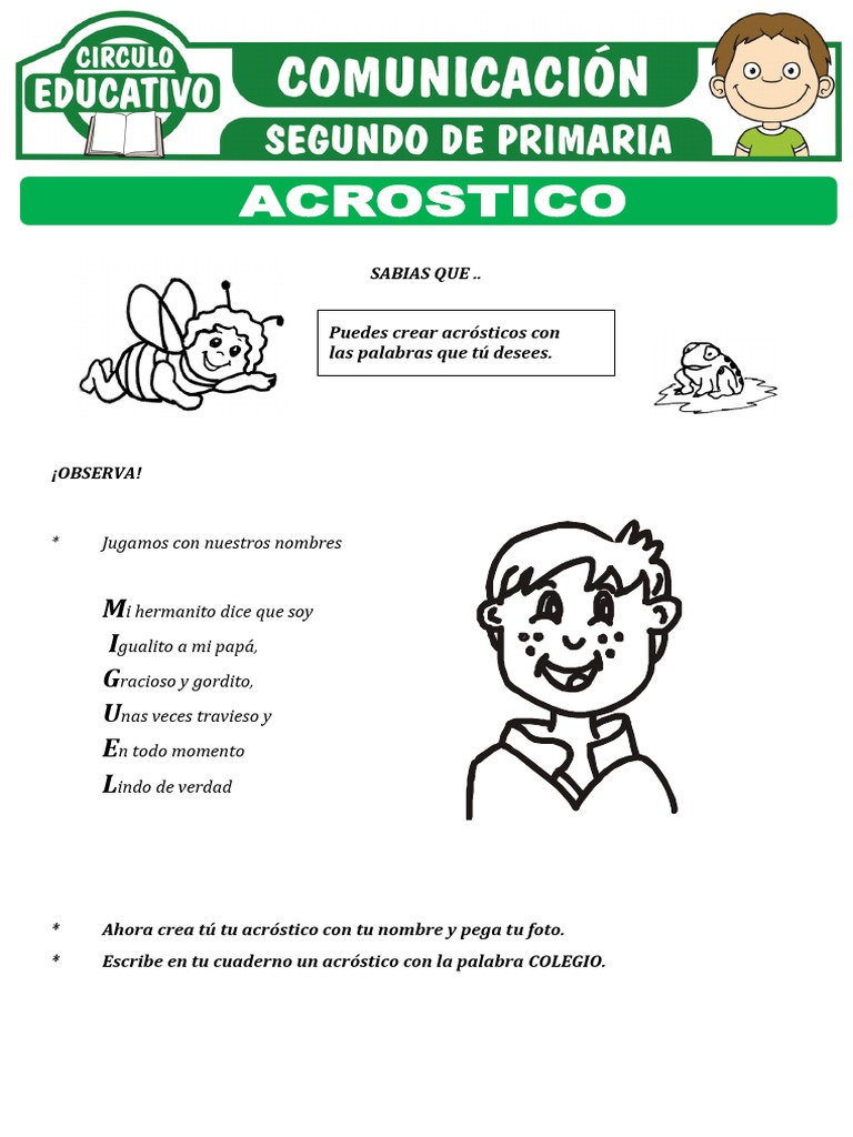 Acrosticos para Segundo de Primaria | PDF