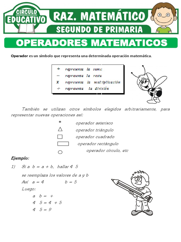 Operador Es Un Símbolo Que Representa Una Determinada Operación ...