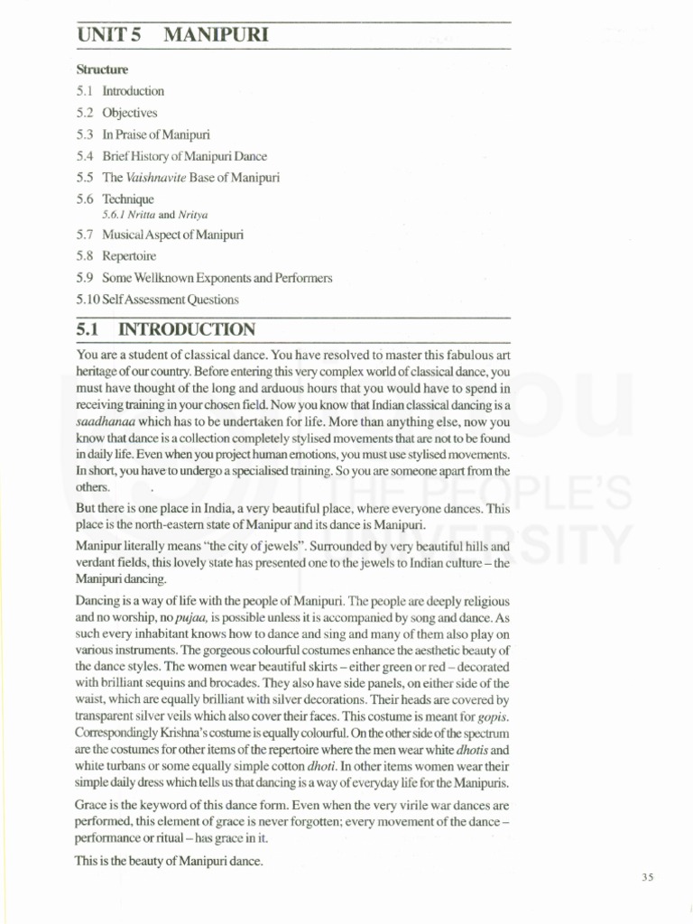 Mani Puri Dance Style | PDF | Dances | Performing Arts