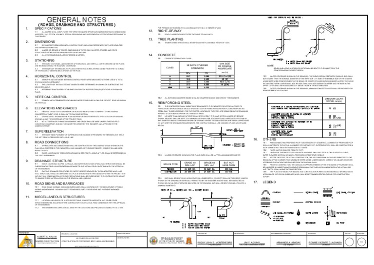 General Notes: (Roads, Drainage and Structures) | PDF | Road | Civil ...