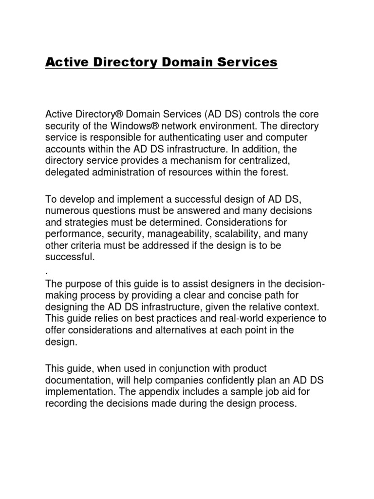 Active Directory Domain Services | PDF | Active Directory | Domain Name System