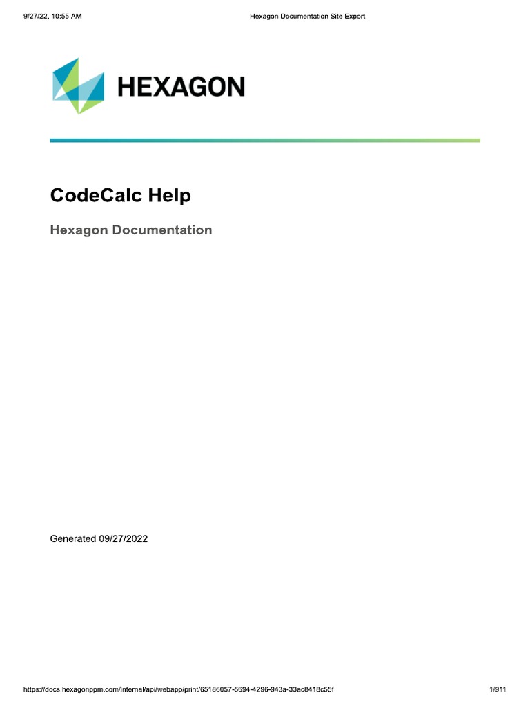 Hexagon Documentation Site Export Pdf 