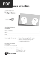 Test Diagnostyczny Z Języka Angielskiego - 4 Klasa | PDF