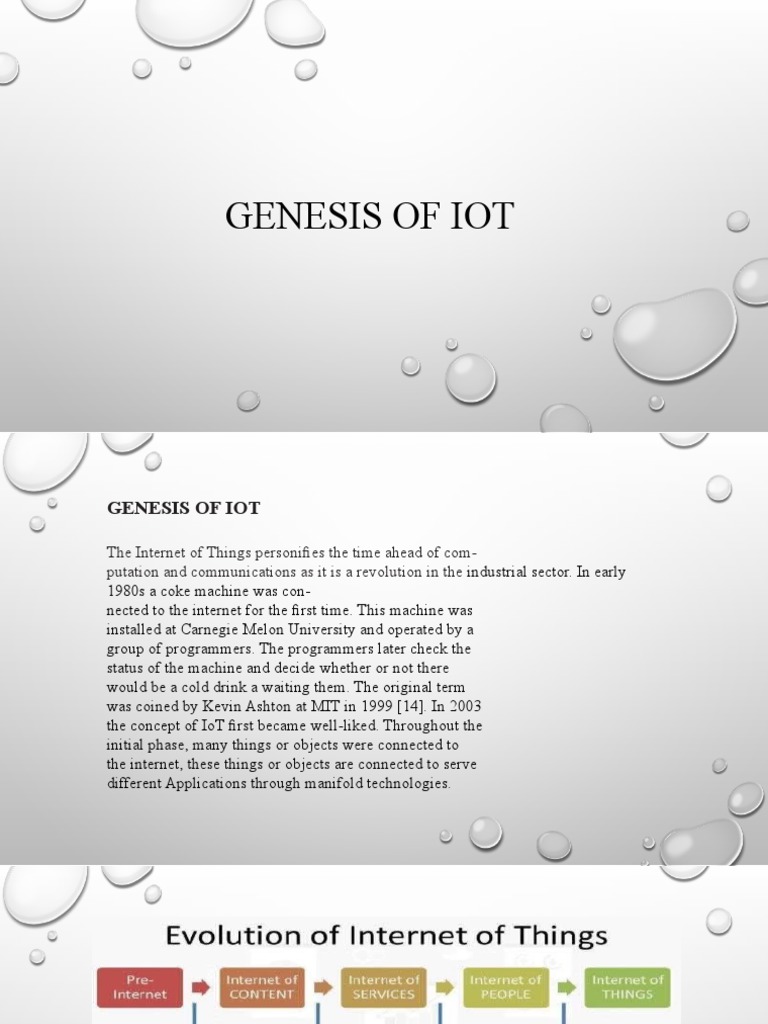 Genesis of Iot THUFAIL THAHA | PDF | Internet Of Things | Cloud Computing