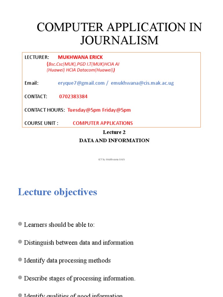 Module 1 Concepts Of Data And Information Pdf Computer Data Storage Input Output