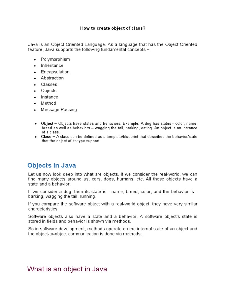 How To Create Object of Class | Download Free PDF | Class (Computer ...