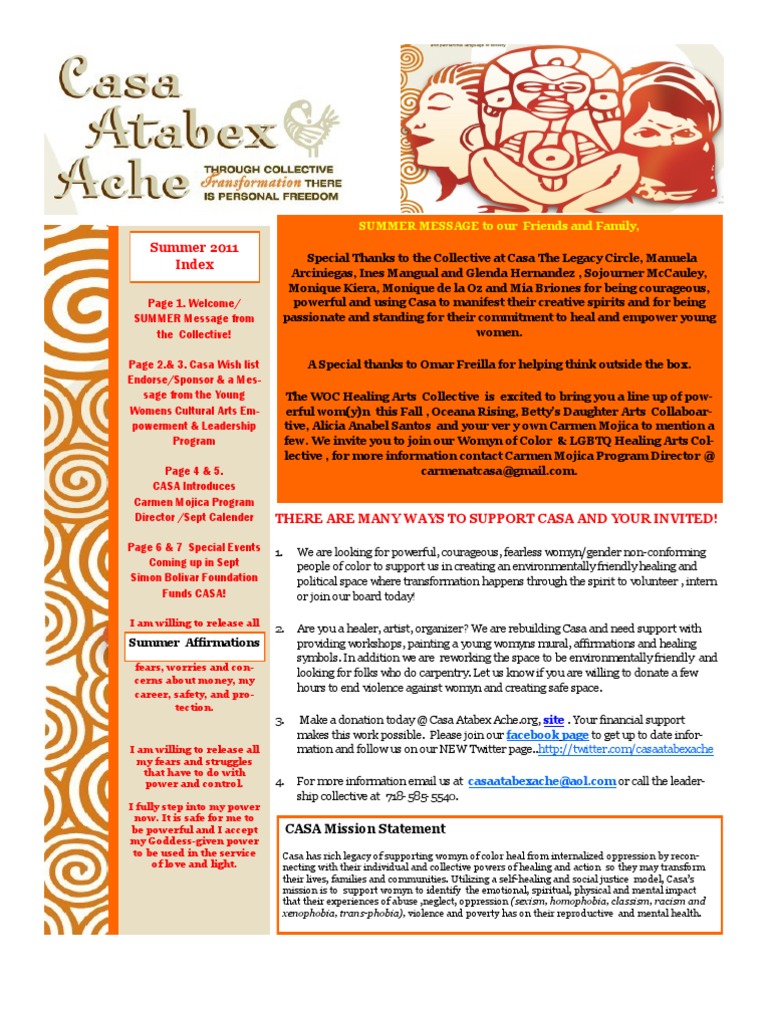 Casa Atabex Ache SOULSTICE 2011 Newsletter Sept | PDF | Adolescence ...