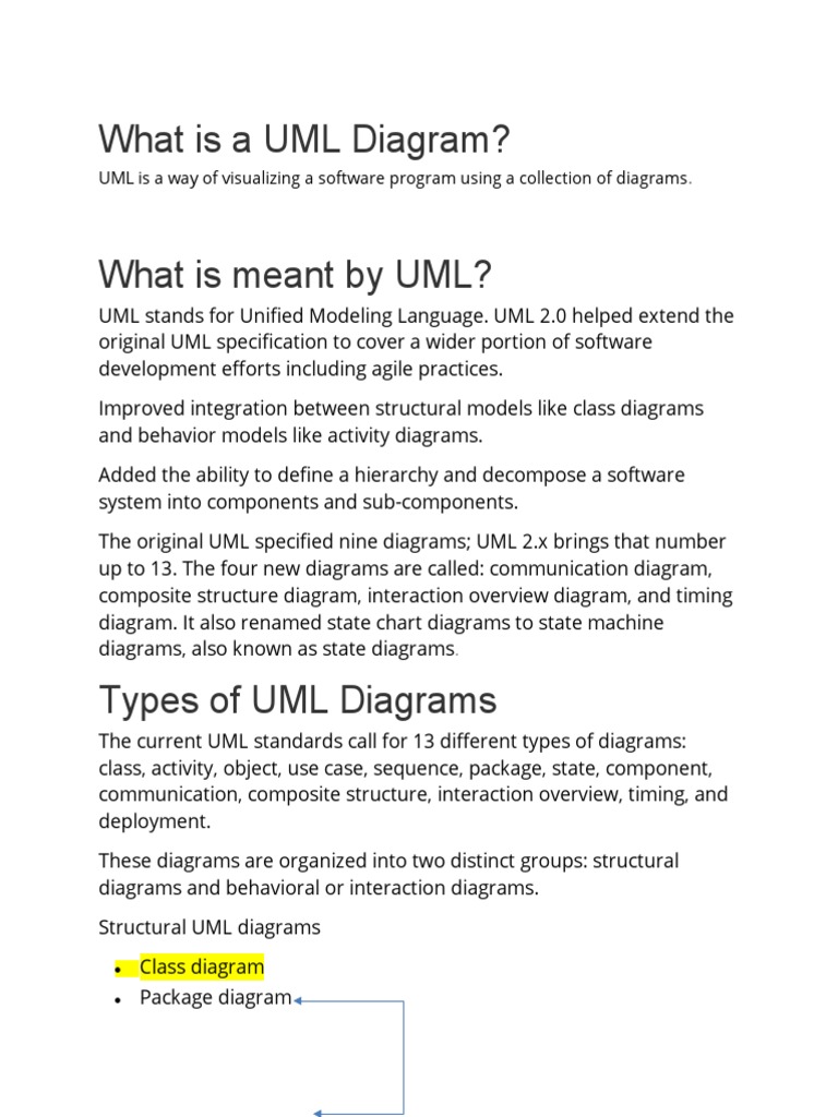 What Is A UML Diagram? What Is Meant by UML? | Download Free PDF | Unified Modeling Language ...