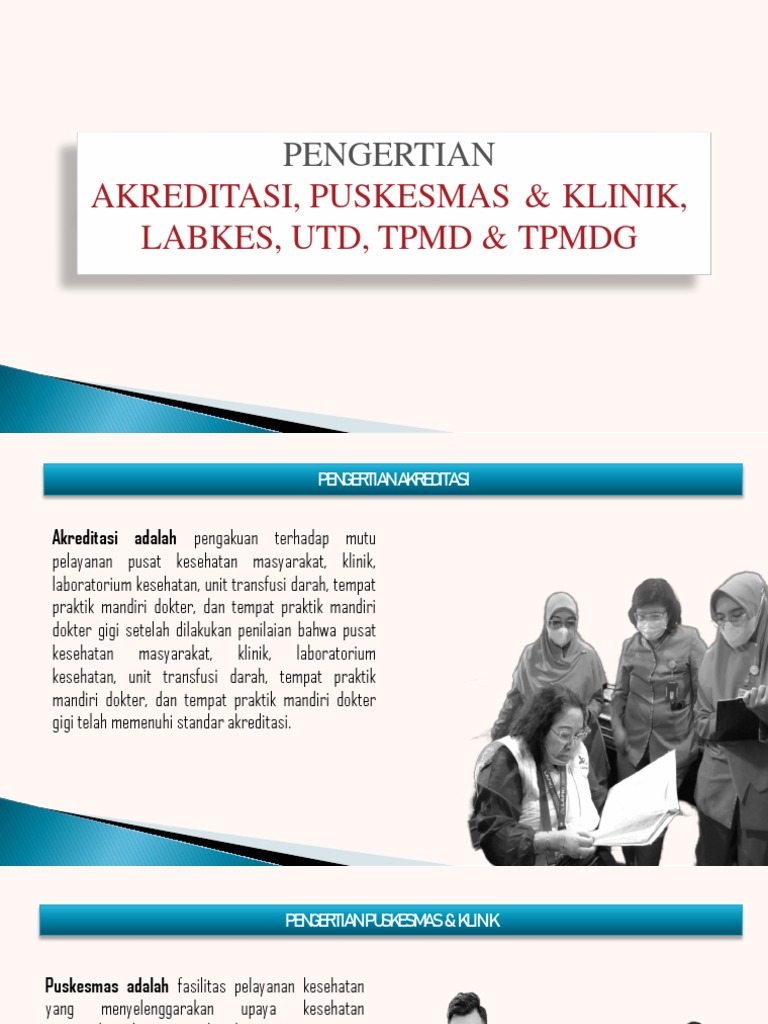 Akreditasi, Puskesmas & Klinik, Labkes, Utd, TPMD & TPMDG | PDF
