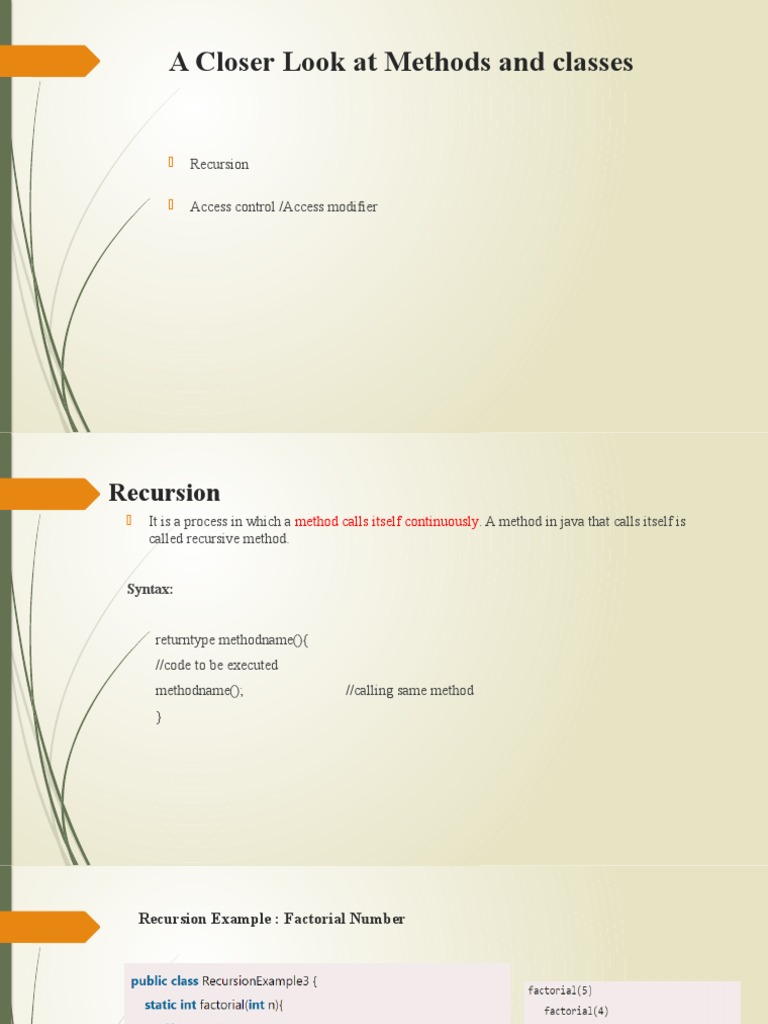Recursion M3 | Download Free PDF | Method (Computer Programming) | Class (Computer Programming)