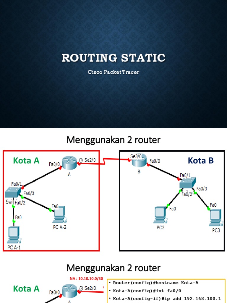 Routing Static Dengan 2 Dan 3 Router | PDF Routing Static Dengan 2 Dan 3 Router | PDF