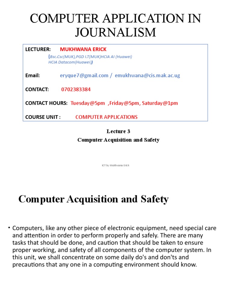Module 3 - Computer Aquisition and Safety | PDF | Electromagnetic ...