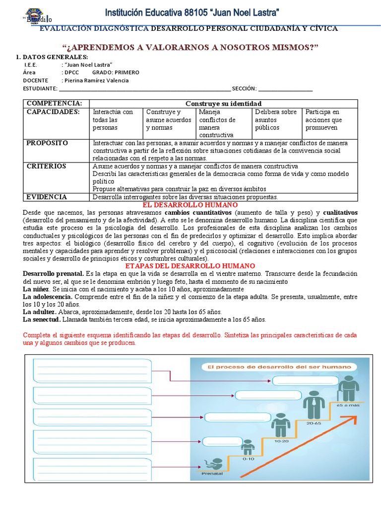 1ero Dpcc Evaluacion Diagnostica Pdf Las Emociones Sicología 0382