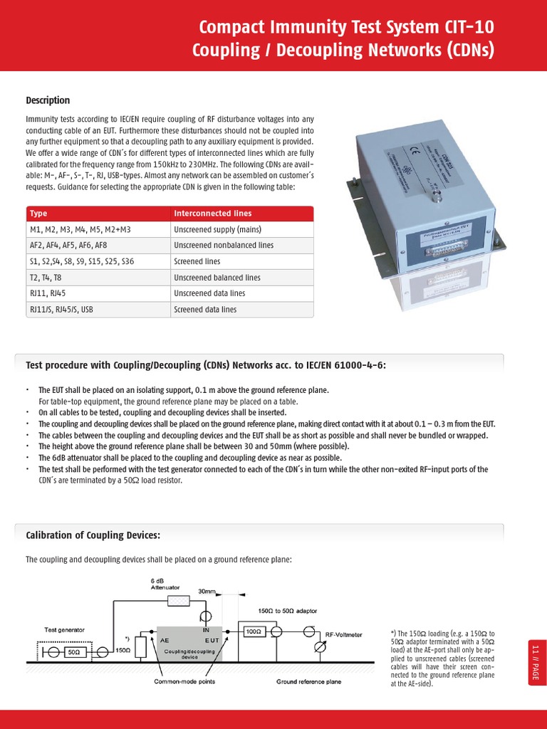 Compact Immunity Test System Cit-10 Coupling / Decoupling Networks ...