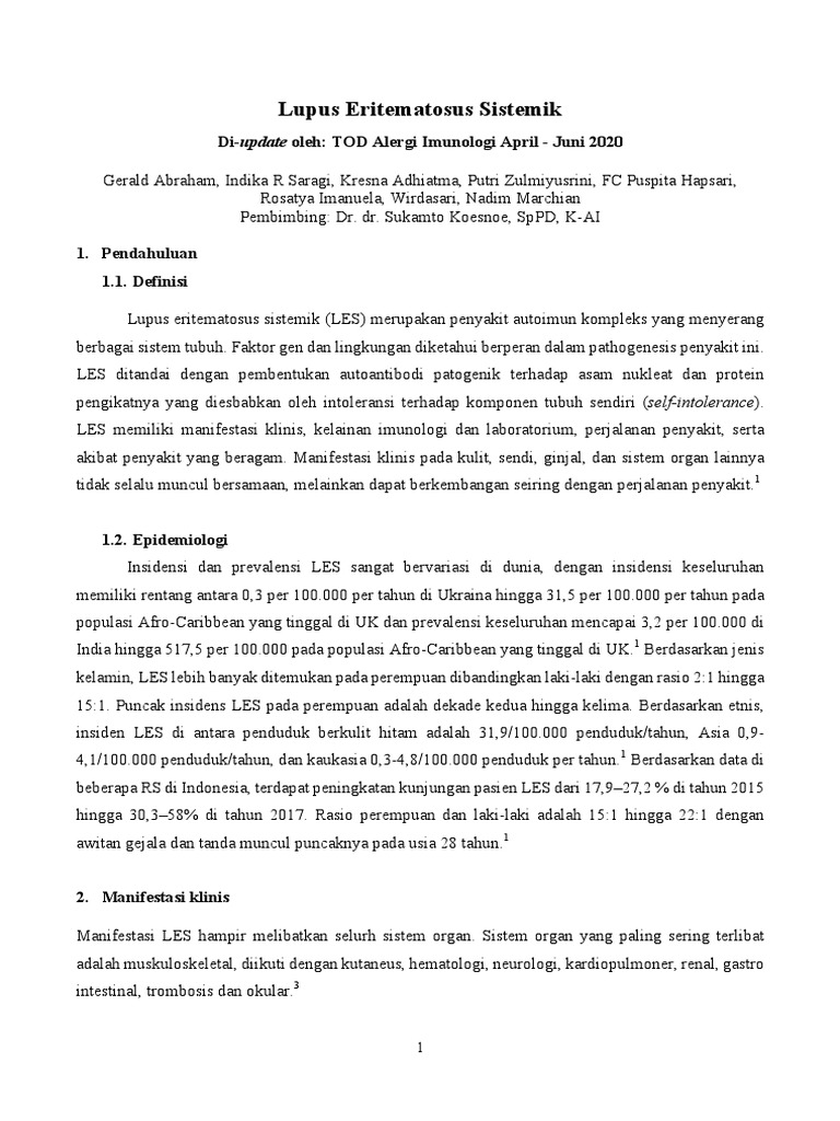 PPK SLE, Draft Update Juni 2020 | PDF