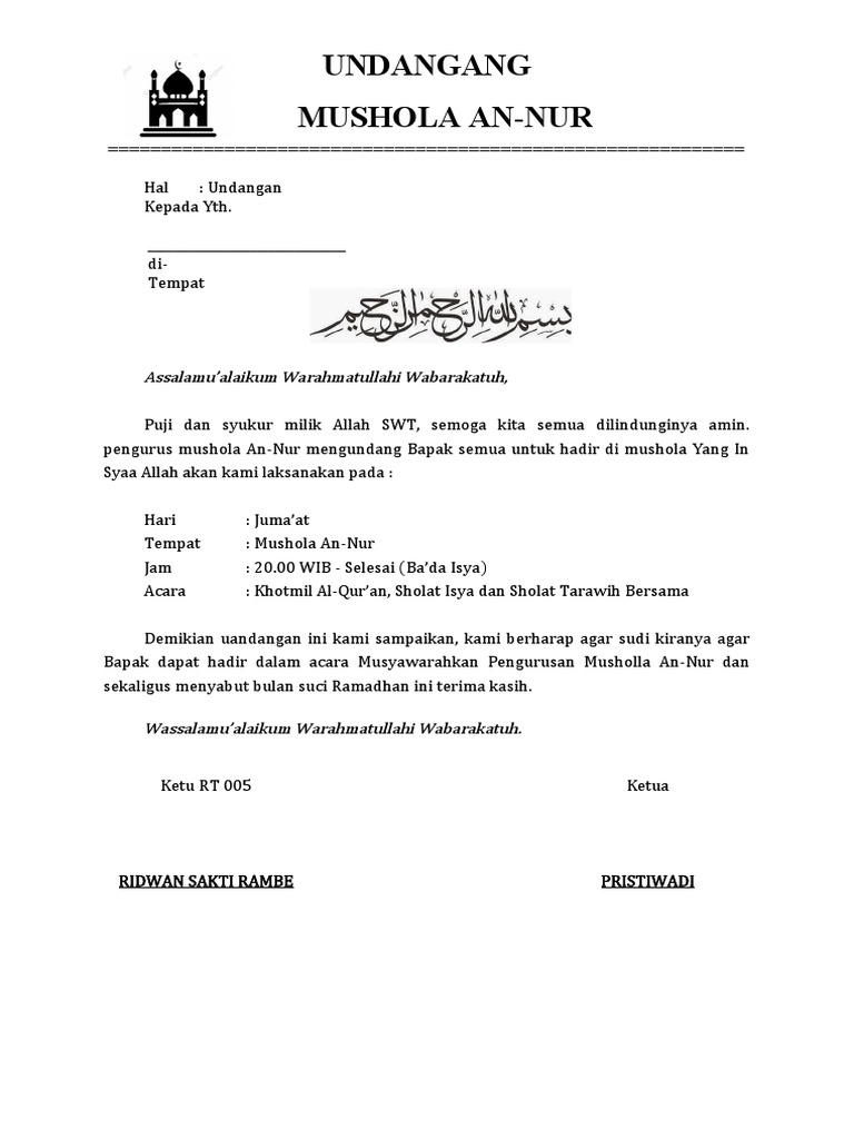 Undangan Wirid | PDF